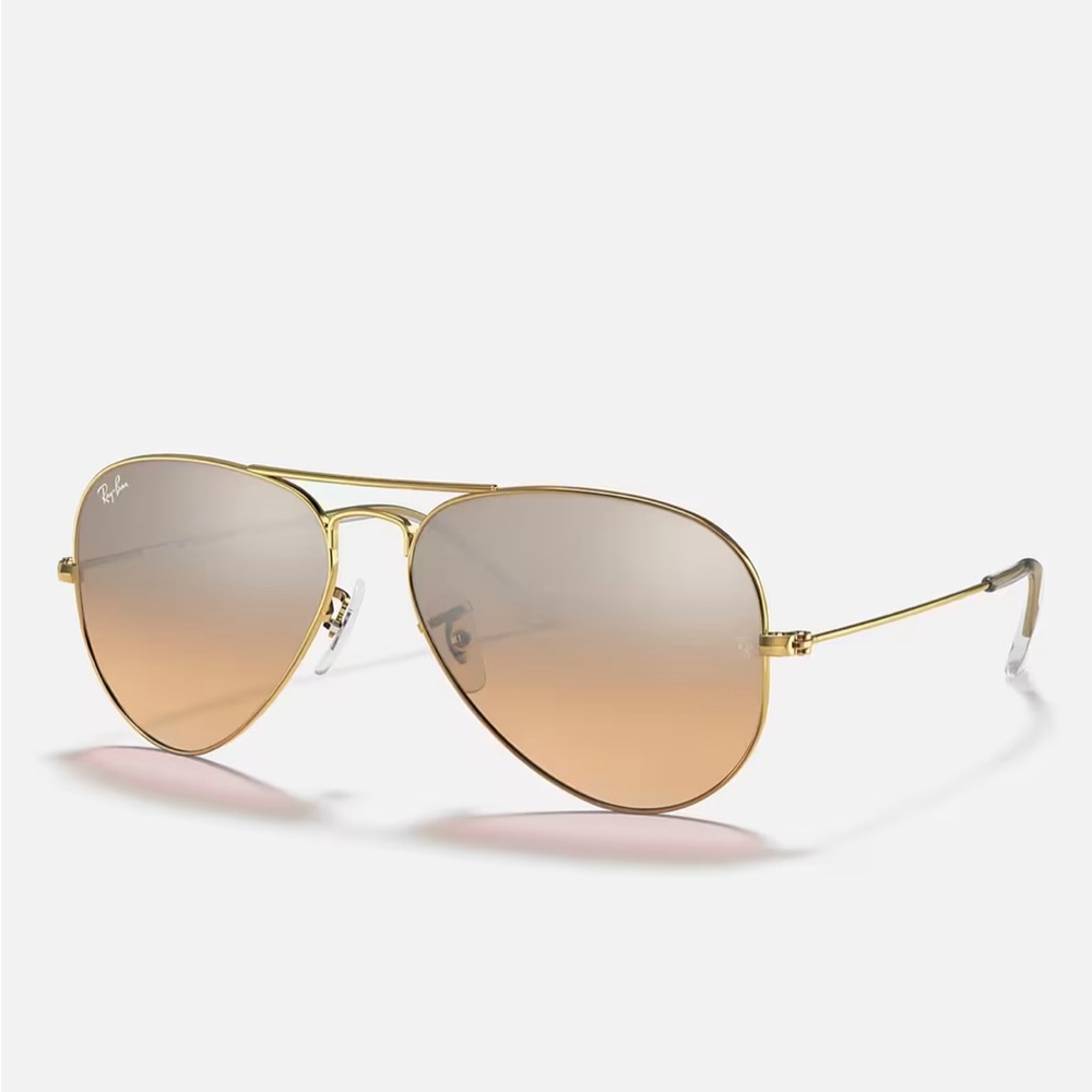 Ray Ban Gold Aviator With Rose Gold Lens - Gem